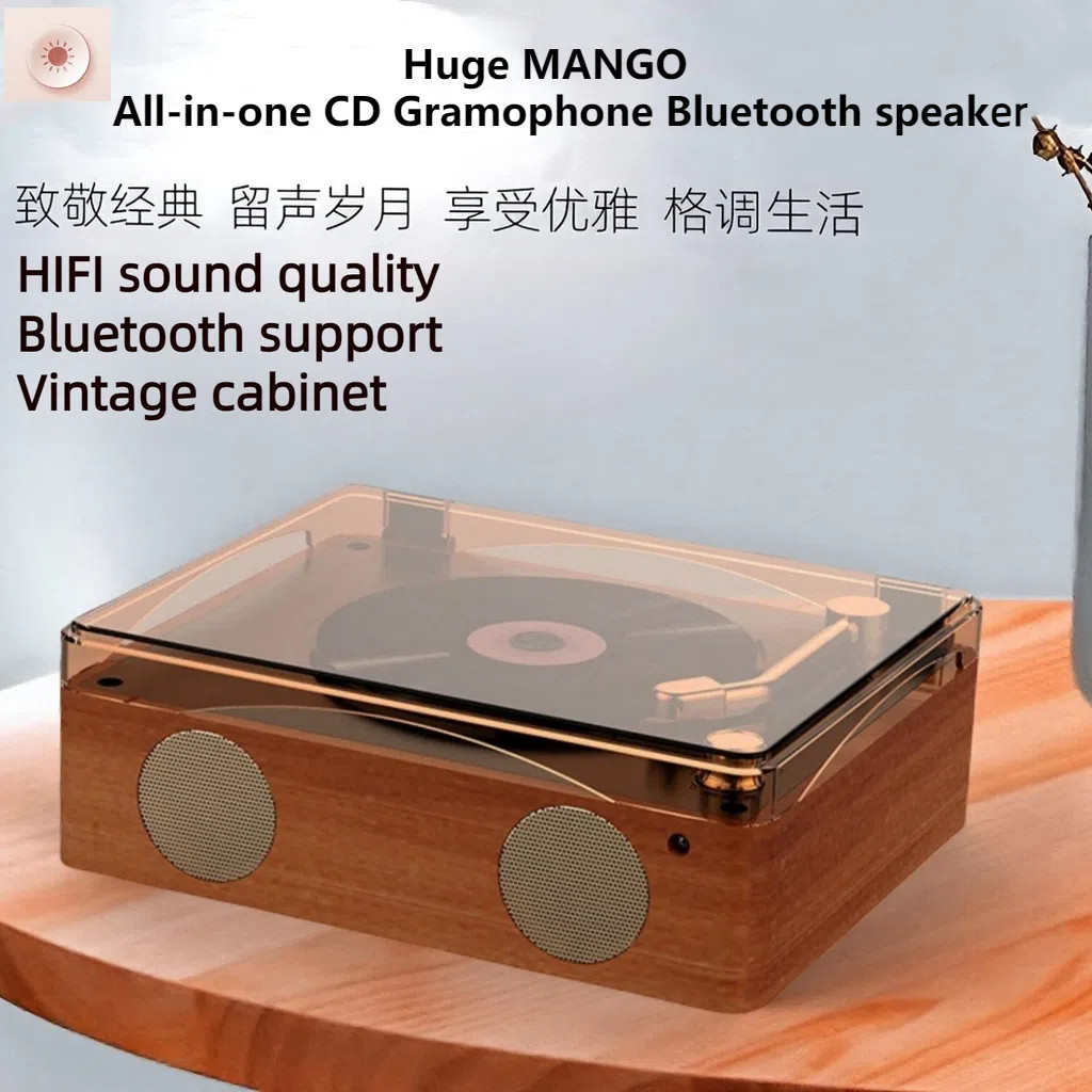 Huge MANGO Retro CD Player Bluetooth Speaker Listen to Album Portable ...