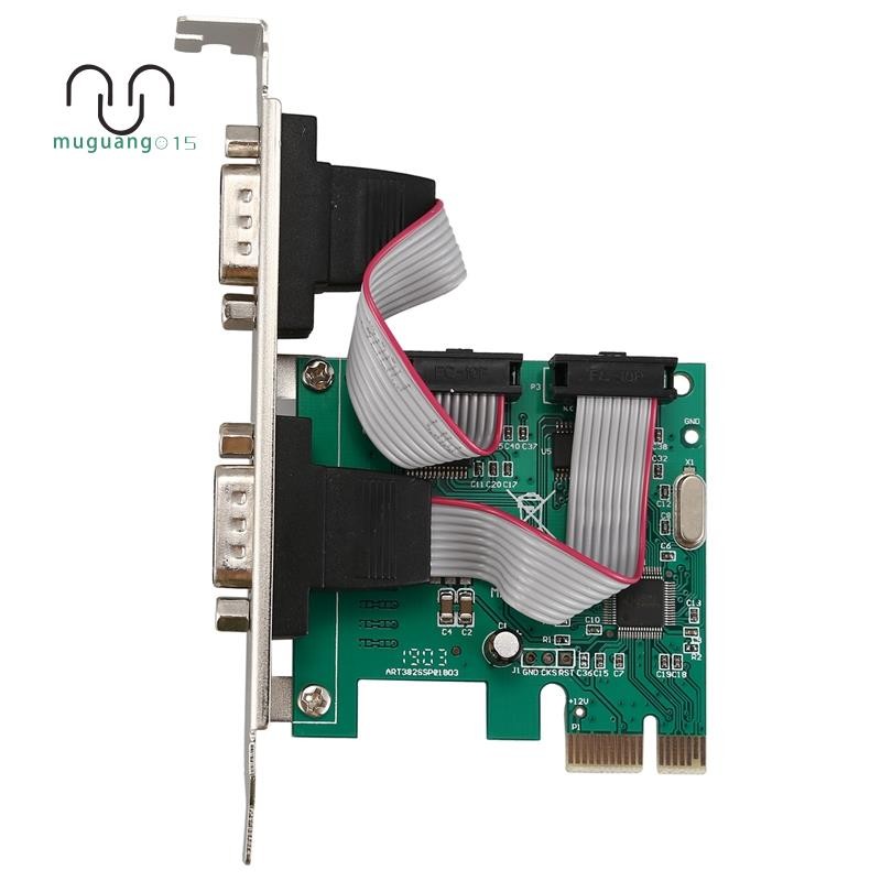 . PCI-E PCI Express Dual Serial DB9 RS232 2 Ports Controller Adapter ...