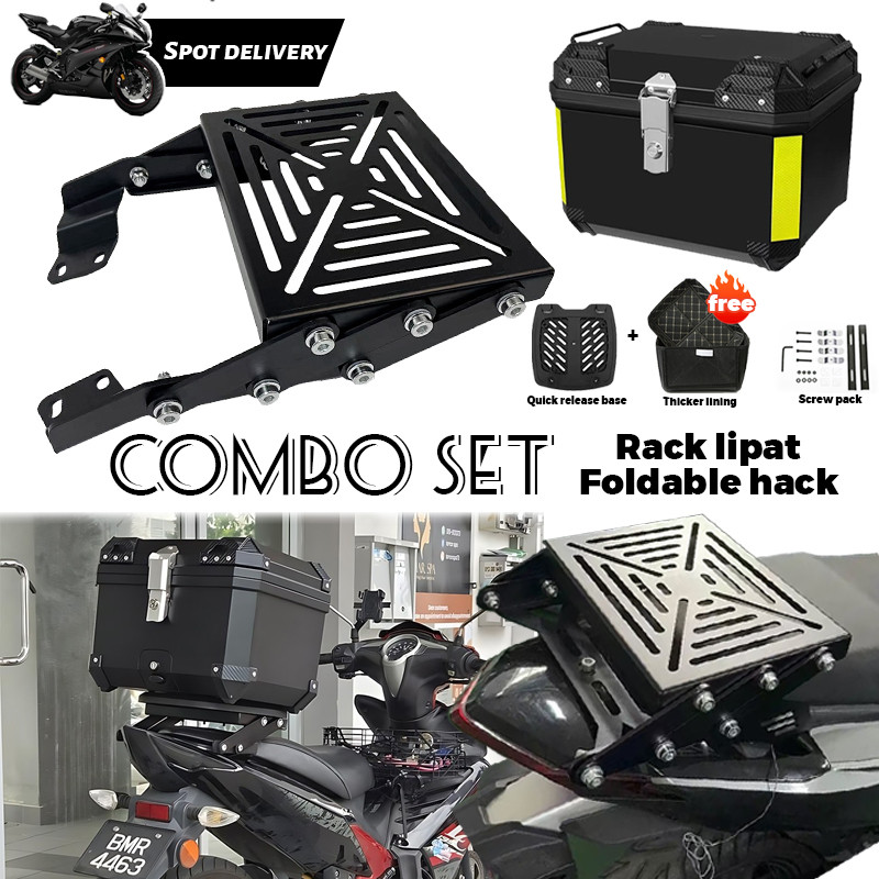 Ready🔥Adjustable Y15/LC135FIV8 Foldable Heavy Duty Top box Givi Box ...