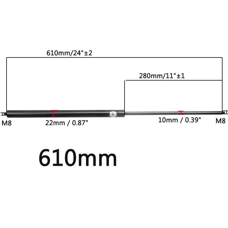 1pc 100N 150N 200N 10mm Car Gas Strut Bars Gas Spring Hood 210-510mm M8 ...