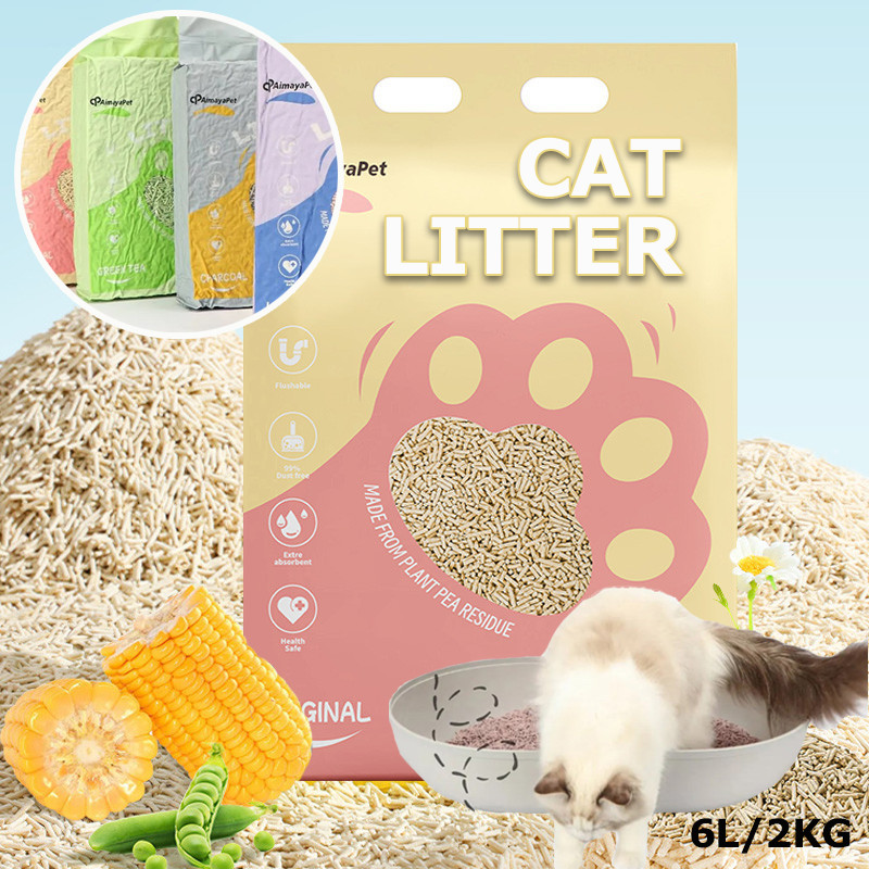 Cat Litter Sand Toilet Premium Super Clumping Natural Bentonite Pasir Kucing 6L/2KG High ...
