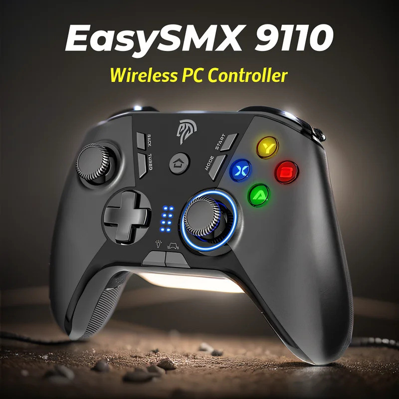 EasySMX 9110 Wireless Gamepad, 2.4G PC Controller with Customized Buttons Joystick for PC ...