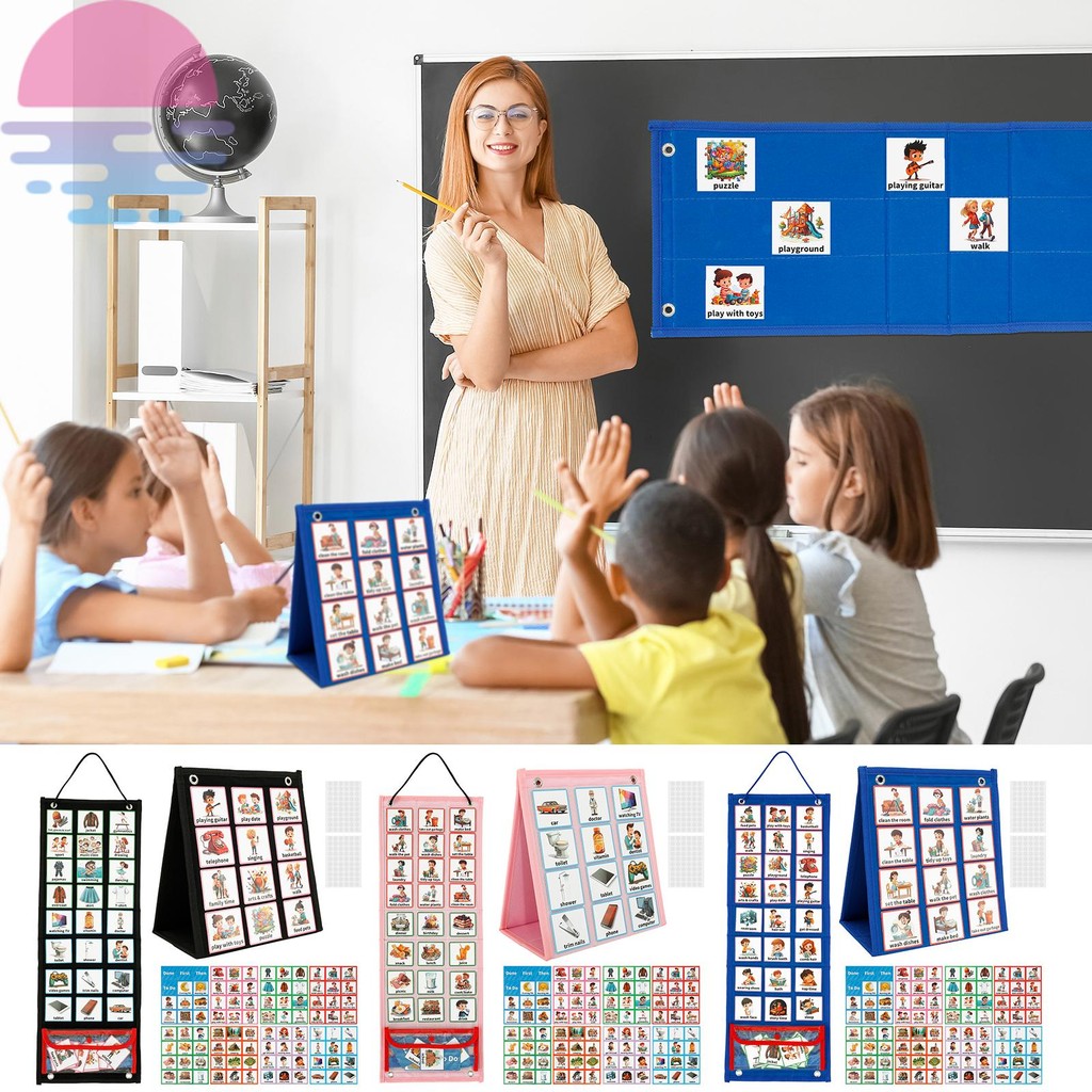 Kids Visual Schedule Calendar Chart Hanging Daily Chore Routine Chart ...