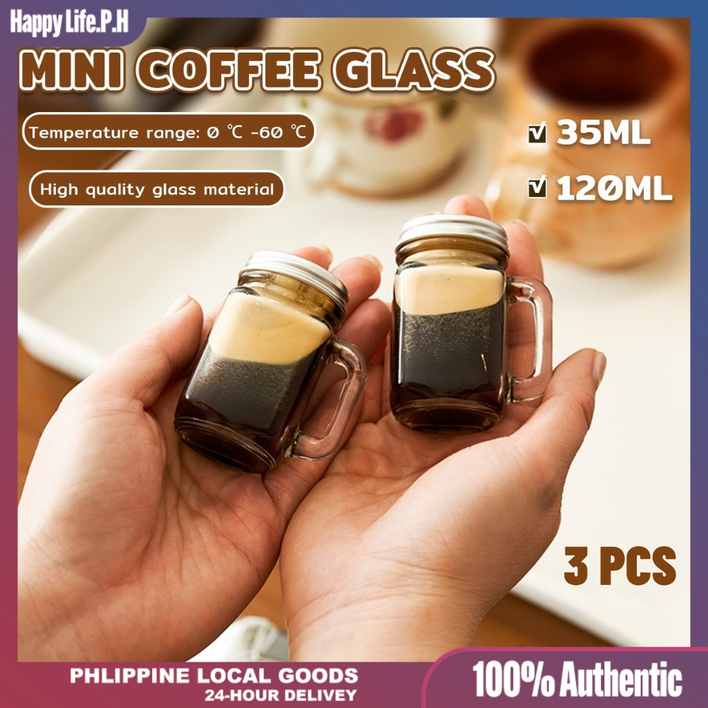 35/120ML Espresso Liquid Sub-package Cup Mini Mason Jar Glass with Lid ...