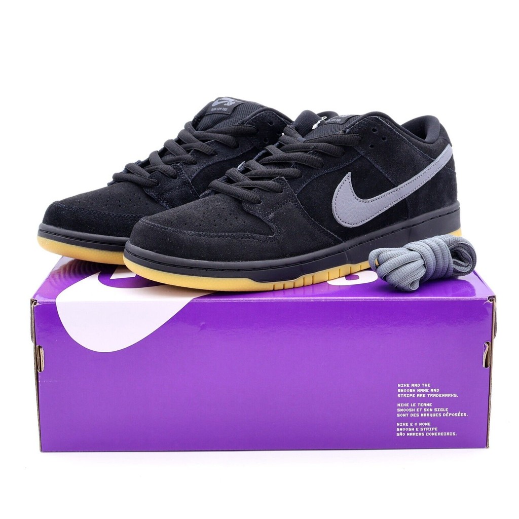 BQ6817-010 Nike SB Dunk Low Pro Black Fog Gum Light Grey (Men's ...