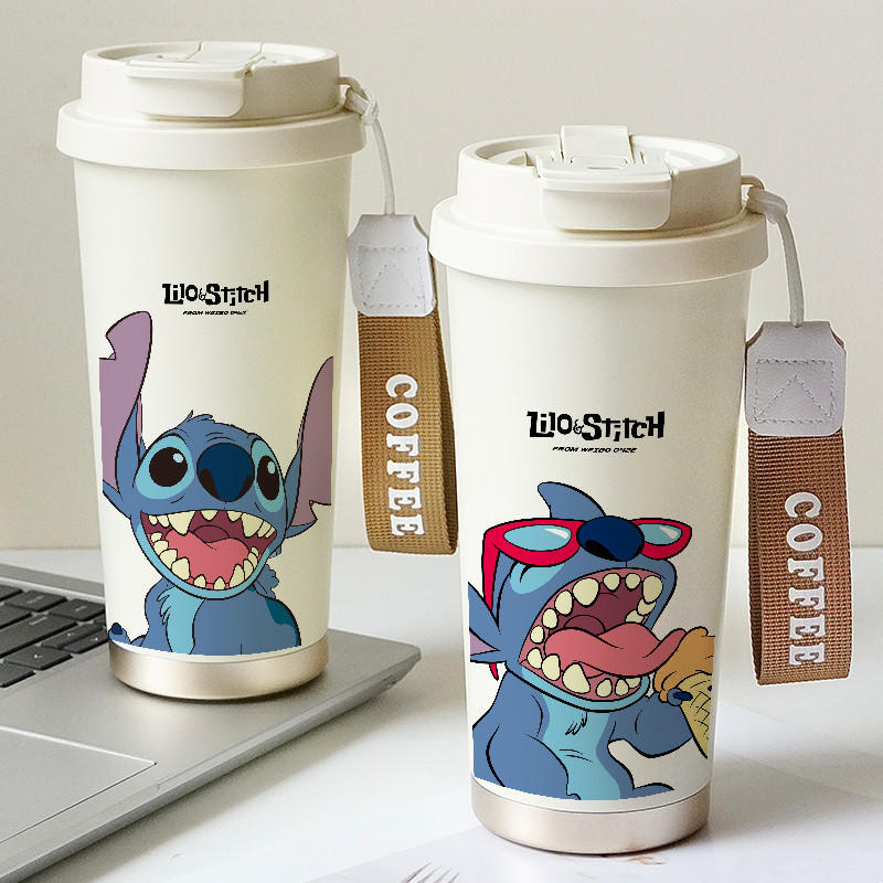 Mq Stitch Portable Cup 316 Stainless Steel Thermos Cup Cute Cartoon Coffee Cup Large Capacity ...