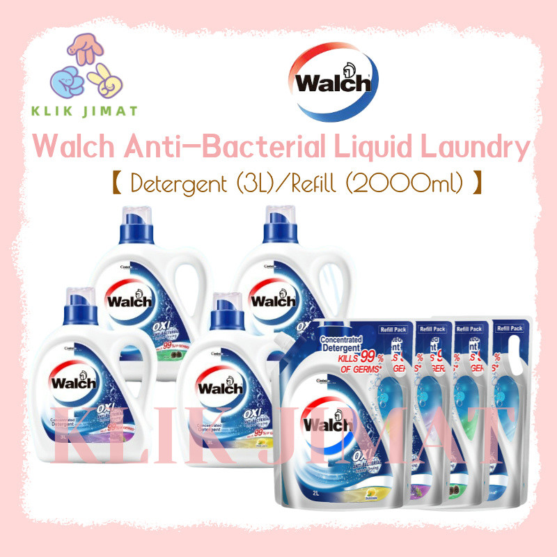 READY STOCK!!!Walch OXI Clean Anti-Bacterial Concentrated Detergent (3L) Refill (2000ml ...