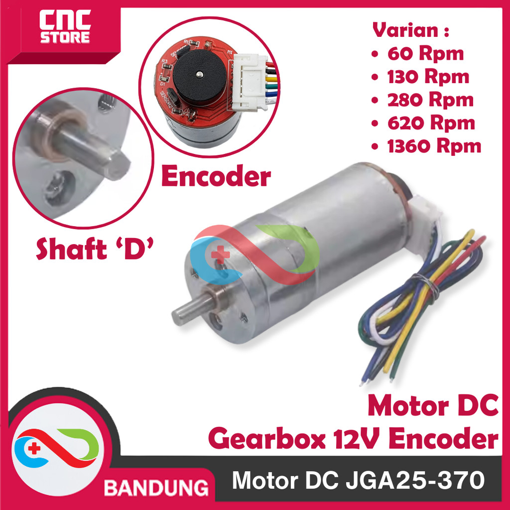 Dc MOTOR JGA25-370 Dc 12V GEARBOX HIGH TORQUE Dynamo WITH DISC ENCODER | Shopee Malaysia