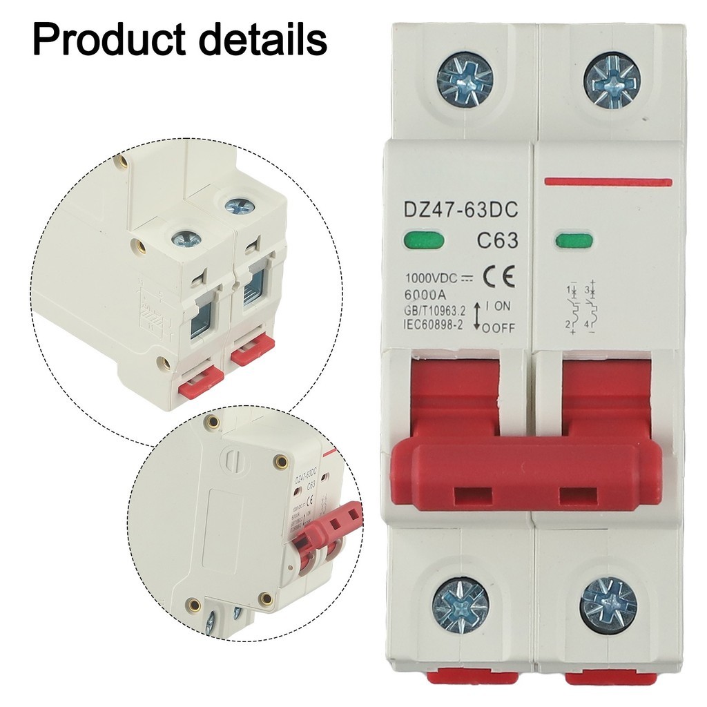 hot| DC Miniature Circuit Breaker 2 Pole 1000V 63 Amp Isolator for Solar PV System | Shopee Malaysia