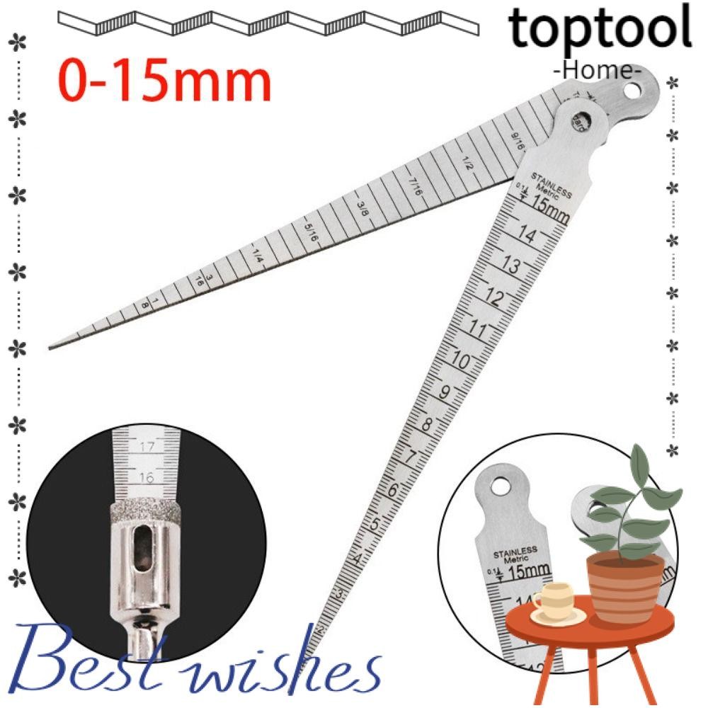 TOPTOOL Wedge Feeler Ruler, Metric/Imperial Stainless Steel Gap Gauge ...