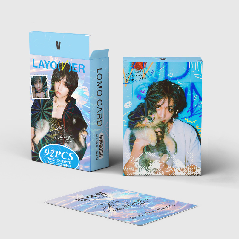 92-96pcs BT-S Lomo Cards V Kim Tae Hyung Layover FESTA JIMIN FACE J ...