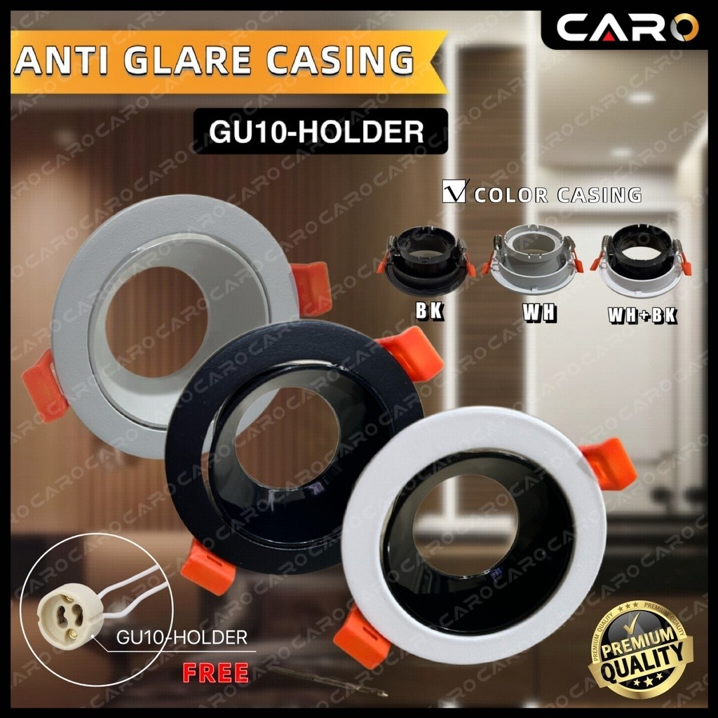 GU10 CASING ELEGANT LED RECESSED SINGLE EYEBALL DIE-CAST FITTING ...