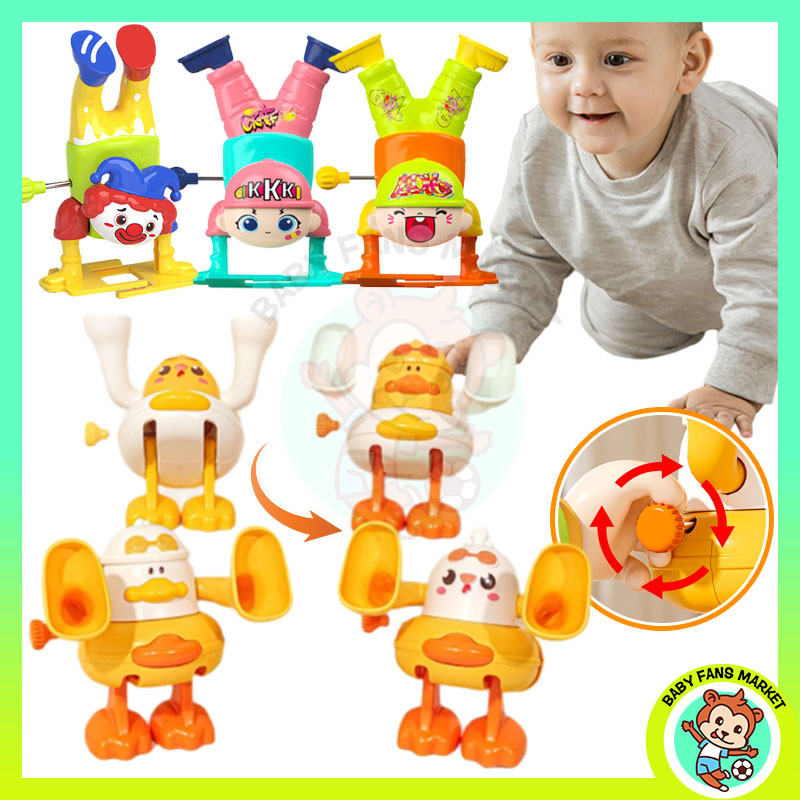 Clockwork Robot Toy Flip Chicken Toys Handstand Walking Cartoon Duck ...