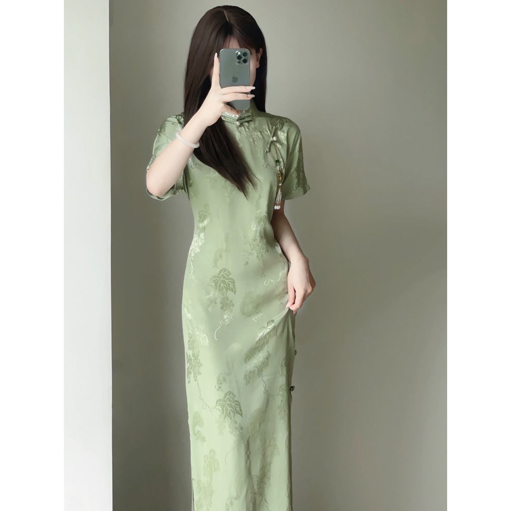 2024 Amoi Chinese Style Miss Republic of China Green Improved Cheongsam ...