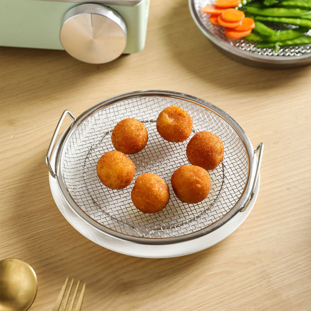 1Set Kitchen Oil Strainer Pan Stainless Steel Frying Oil Strainer Pan ...