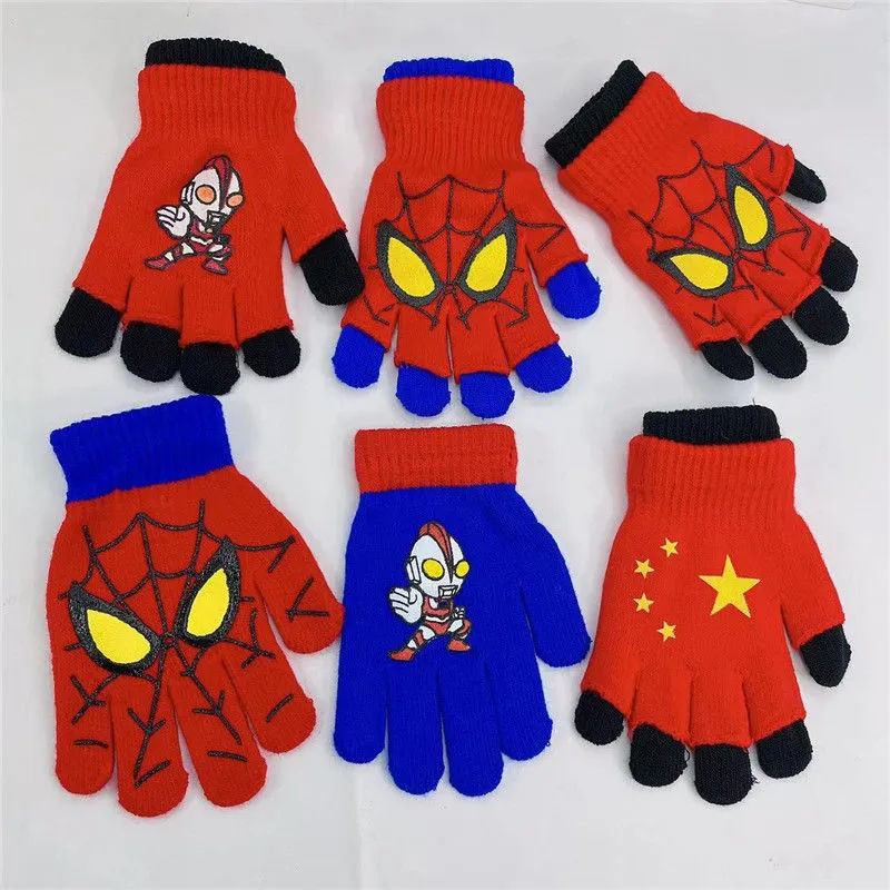 Children Children Gloves Boys Girls Cartoon Ultraman Warm Gloves ...