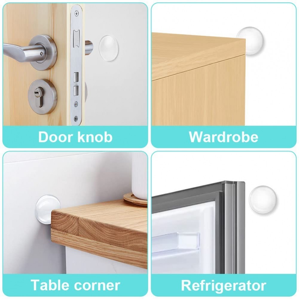 Effortless Installation Clear Silicone Wall Protectors Set of 20 Pieces ...