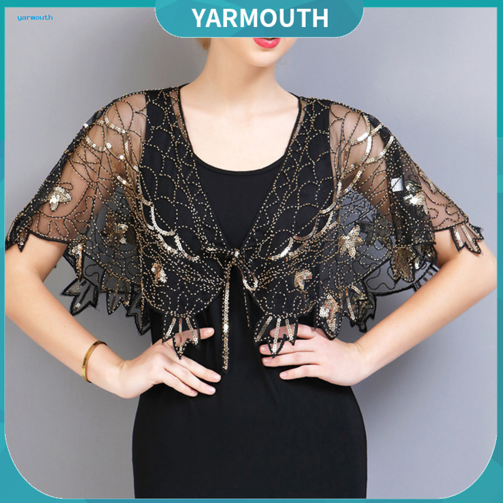YYR_ Sequin Decor Shawl Women Sequin Shawl Vintage Lace Sequin Shawl ...