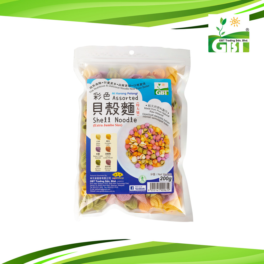 GBT Jumbo Assorted Shell Noodle 彩色贝壳面 (特大号）200g | Shopee Malaysia