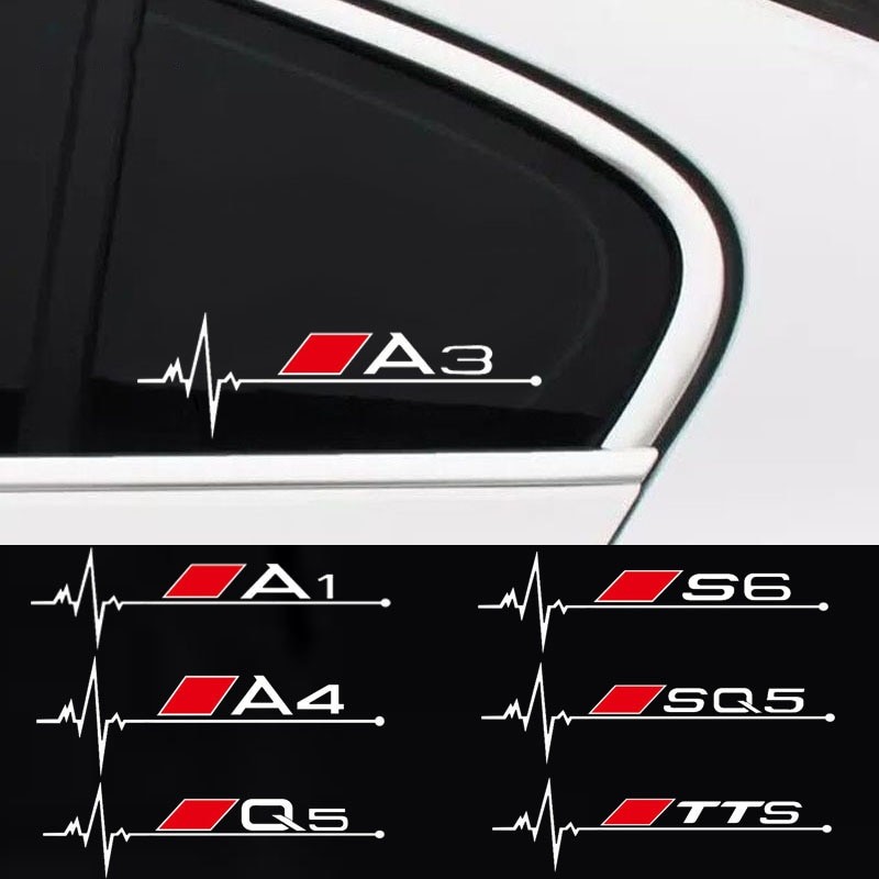 2Pcs Car Body Glass Windows Sticker for Audi A3 8P 8V A4 B8 B6 B7 B9 B5 ...