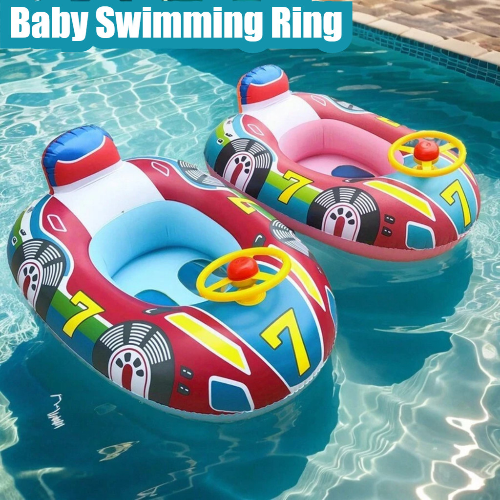 Inflatable PVC Racing Car Shaped Pool Floater Baby Swimming Ring with ...