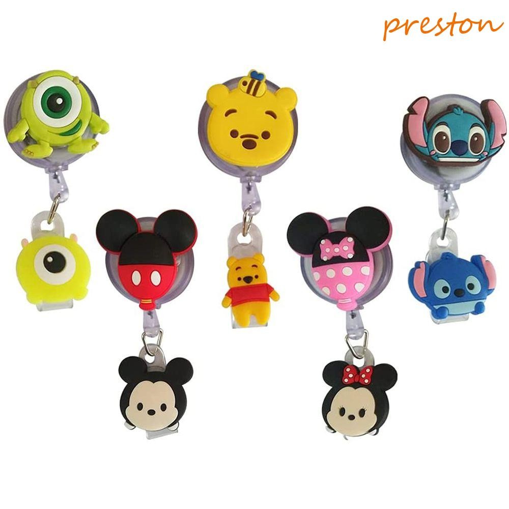 PRESTON Retractable Badge Reel Silicone Office Supplies Cartoon Cute ...