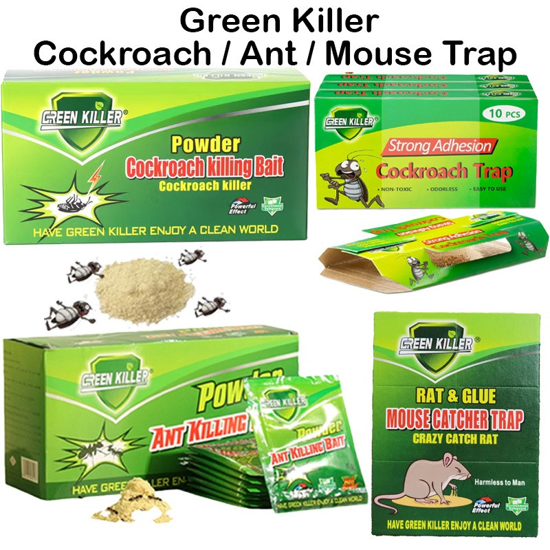 (50pcs 1 Box) Green Killer Cockroach & Ant Powder Killing Bait ...