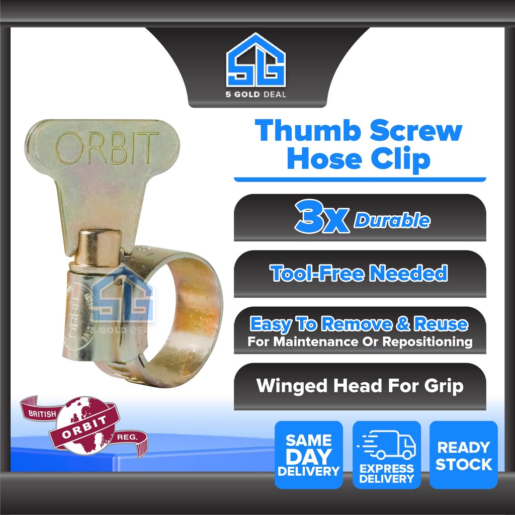 [100% ORIGINAL] ORBIT HOSE CLIPS - Thumb Screw / W1 Mild Steel ...