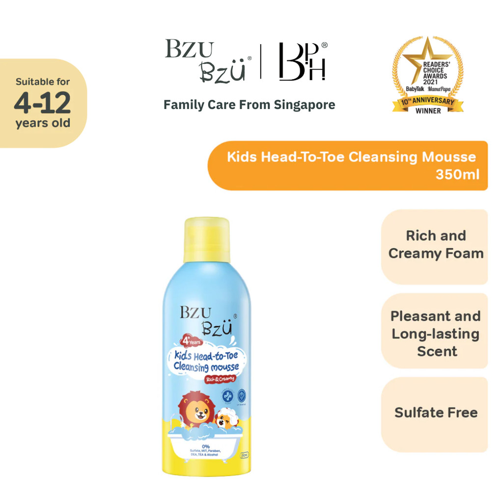 BZU BZU (Ex. 14/9/2027) Kids Head-to-Toe Cleansing Mousse 350ml 4years ...