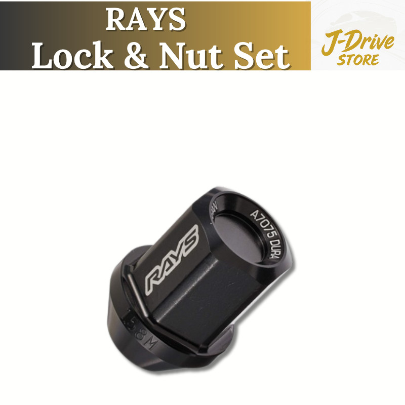 RAYS Duralumin Lock & Nut Set L32 for 4H Wheels M12×1.5 Black Anodized ...