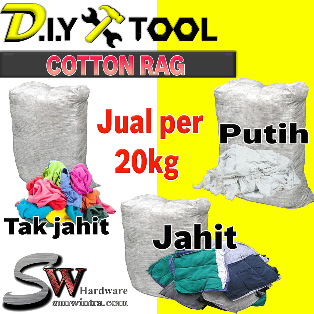 20kg/Bag Loose Cotton Rags / Kain Buruk / Loose Cut Cloth / Loose Rag ...