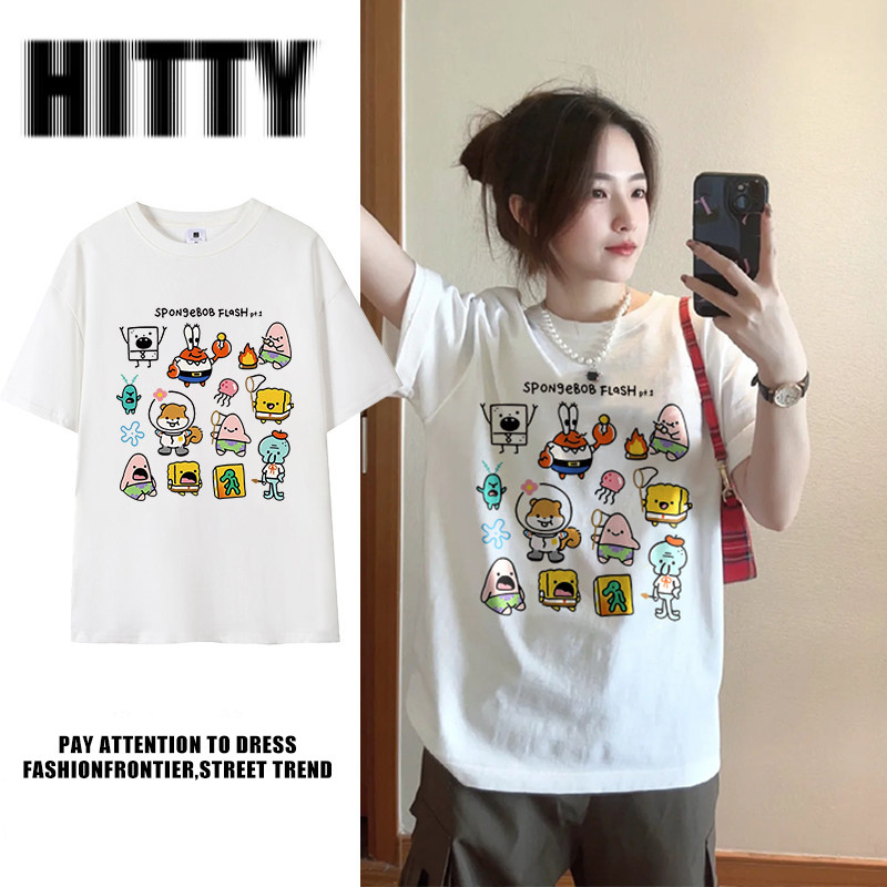 HITTY Woman Baju t shirt Oversize Perempuan Summer Casual Women's Loose ...