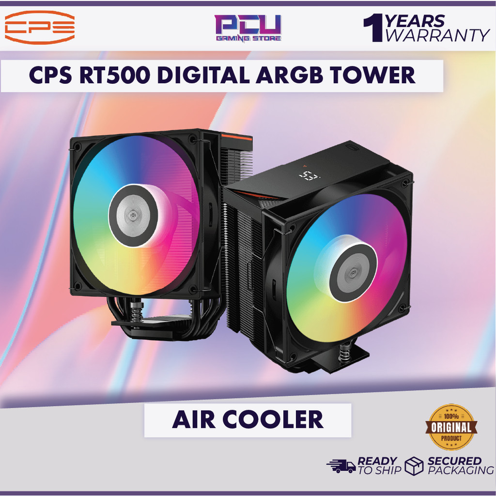 CPS RT500 DIGITAL ARGB TOWER CPU AIR COOLER - BLACK | Shopee Malaysia