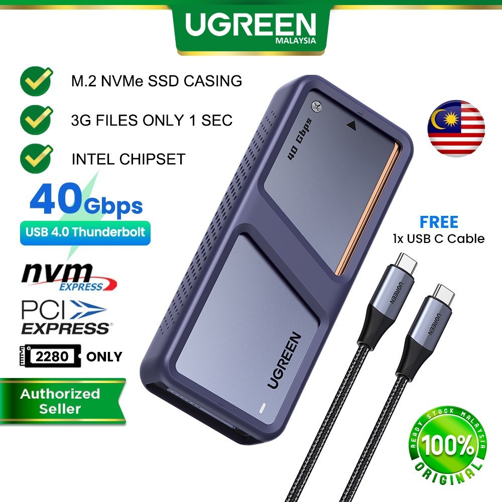 UGREEN M.2 NVMe PCIe SSD Enclosure 40Gbps High Speed USB4 Thunderbolt 4 ...