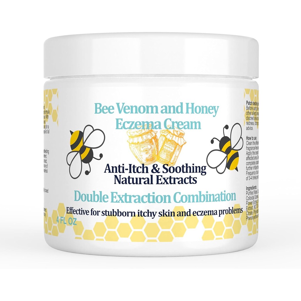 Manuka Honey & Bee Venom Eczema Cream, Natural Moisturiser, Plant Power ...