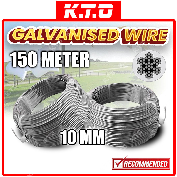 150M X 10MM Heavy Duty Galvanized Steel Wire Rope Sling Tensile ...
