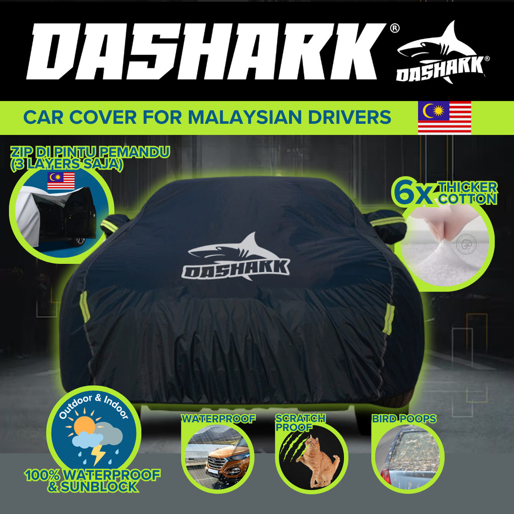 DASHARK Selimut Penutup Kereta Car Cover 3 Layer Thickened Black ...