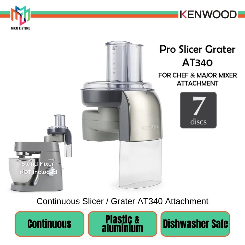 Kenwood AT340 Pro Slicer Grater for Chef & Major Mixer Attachment AT502 ...