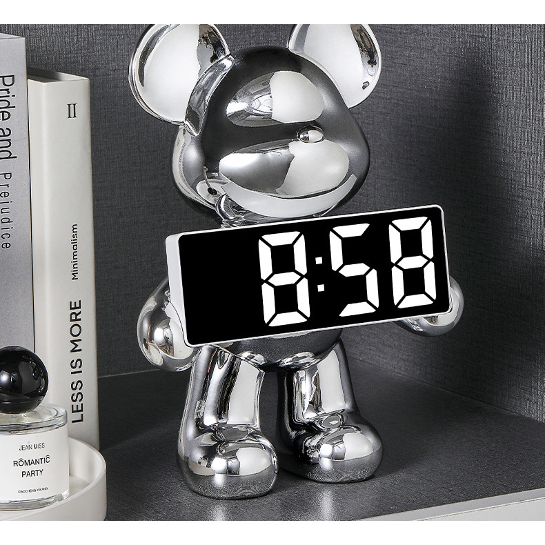Cartoon Violent Bear Clock Living Room Bedroom Alarm Clock Ornaments ...