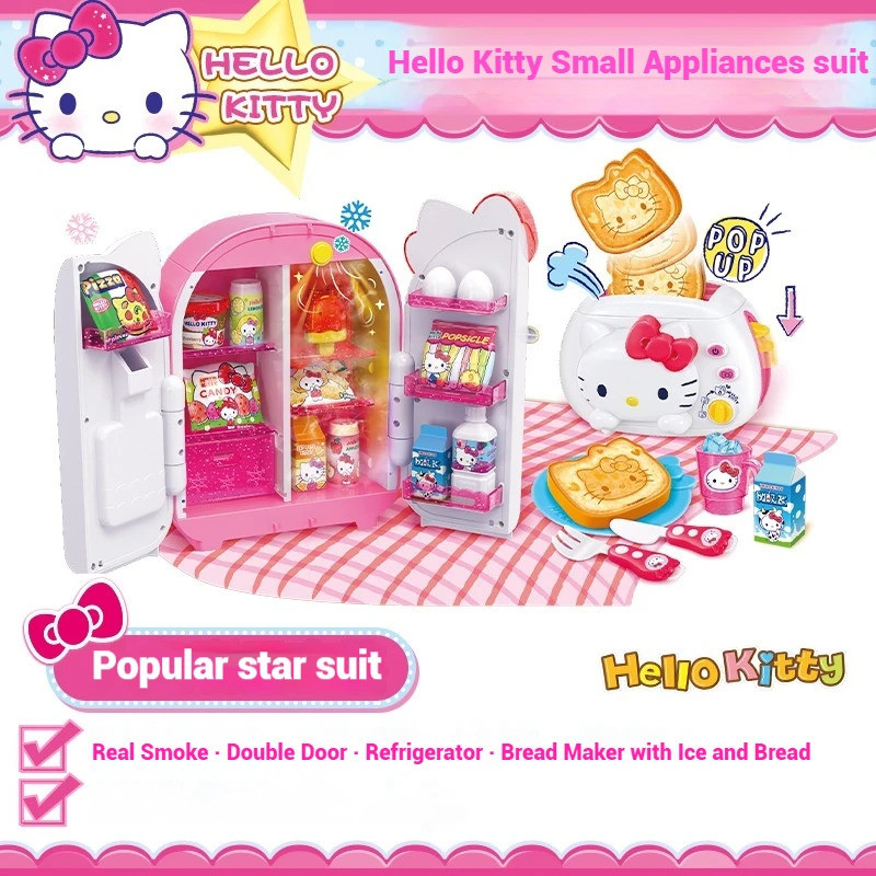 New Hello Kitty Mini Fridge - Interactive Play Kitchen Set with Lights ...
