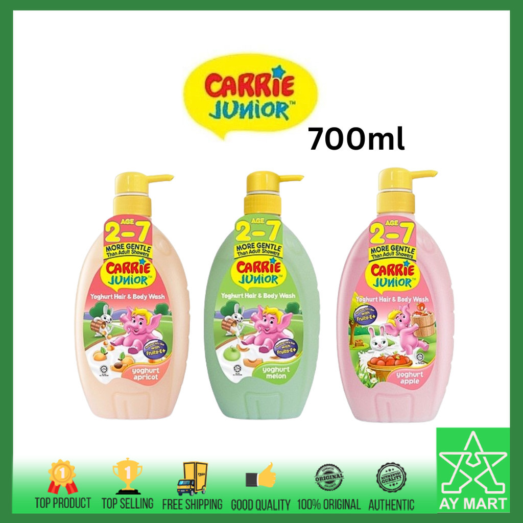 Carrie Junior Yogurt Hair & Body Wash Bottle 700ml with Flavour Yogurt ...