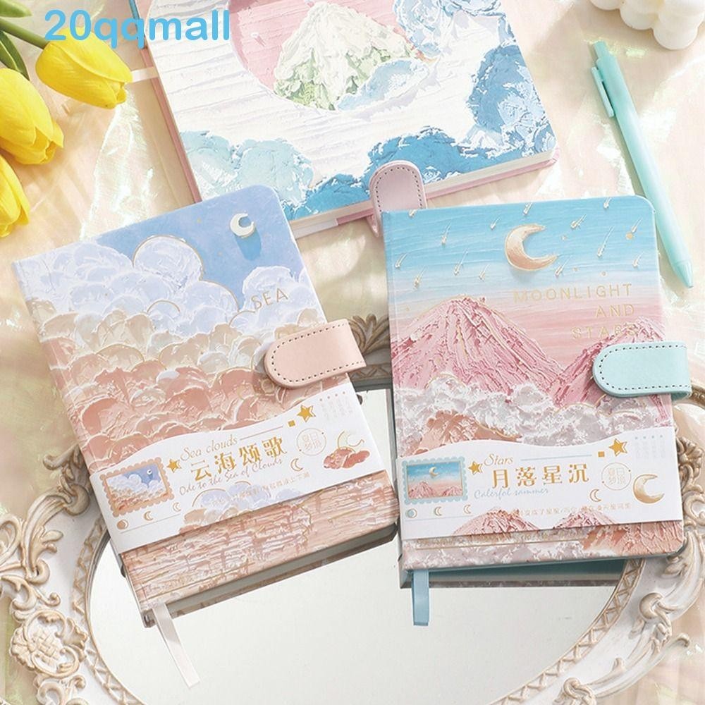 QQMALL Illustration Notepad, Aesthetic Classic Design Student Diary ...