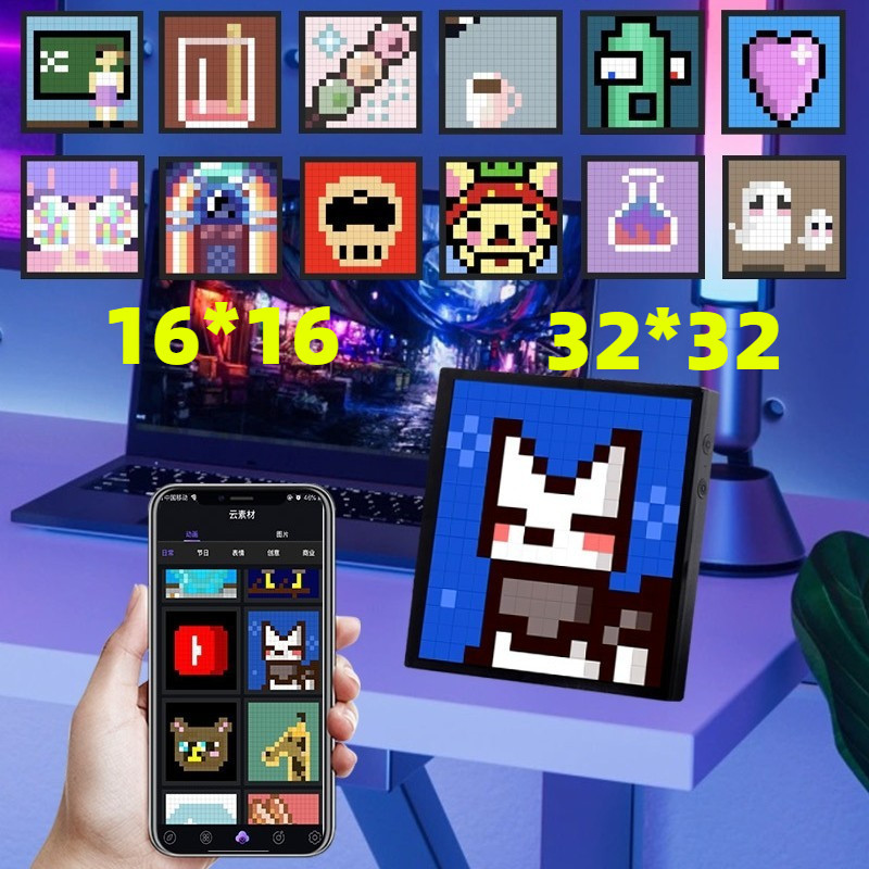 DIY Smart LED Matrix Pixel Display RGB Graffiti App Control Art Display ...