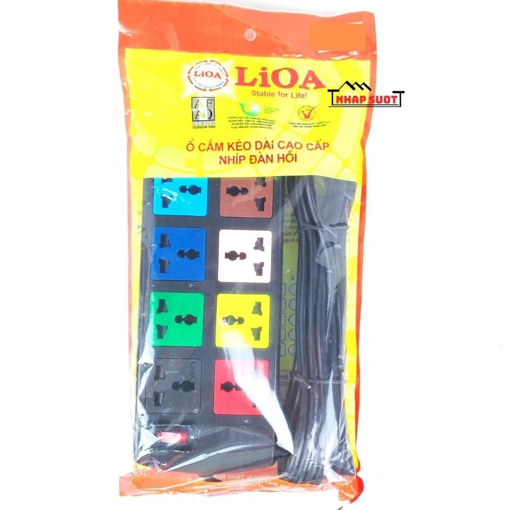 Multi-purpose LIOA Electric Socket With Cover, 2,3,4,6,8,10 Sockets, 3m / 5m Long Wire With 10A ...