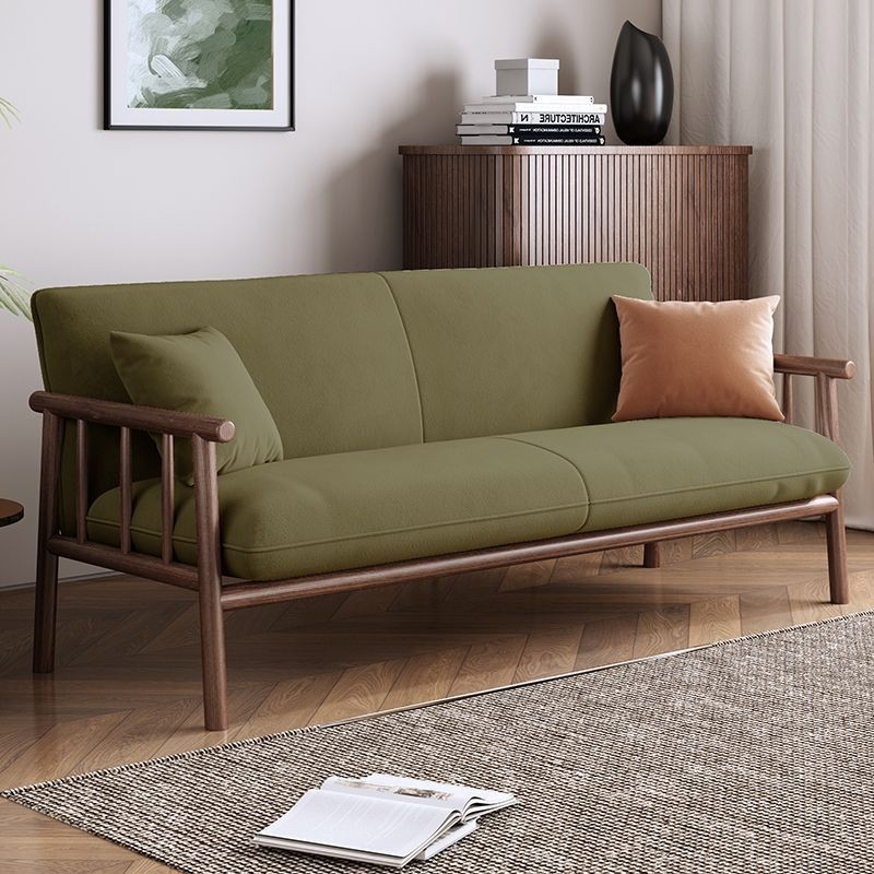 Gaya jepun Log pangsapuri kecil Retro pepejal kayu Sofa lurus ruang ...