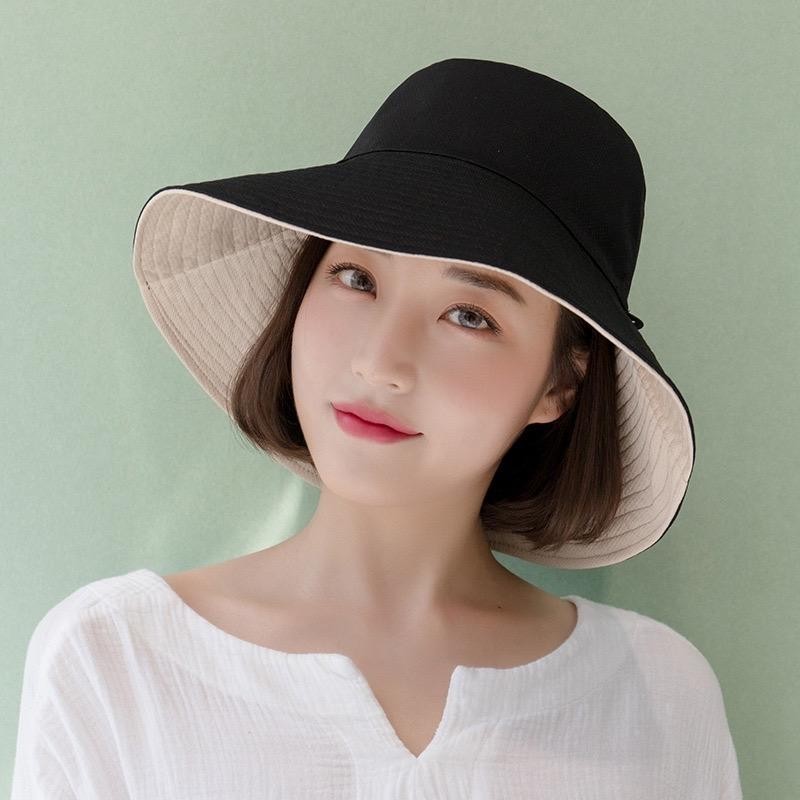 FL Cosmetic Dual Color Hat Double Sided Hat Buckle Hat Korean Beach Hat ...