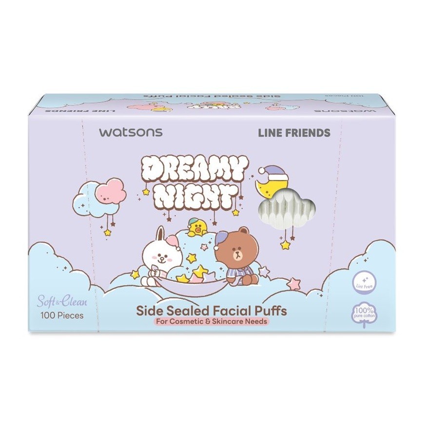 Watsons Line Friends Side Sealed Facial Puffs (100's) | Shopee Malaysia