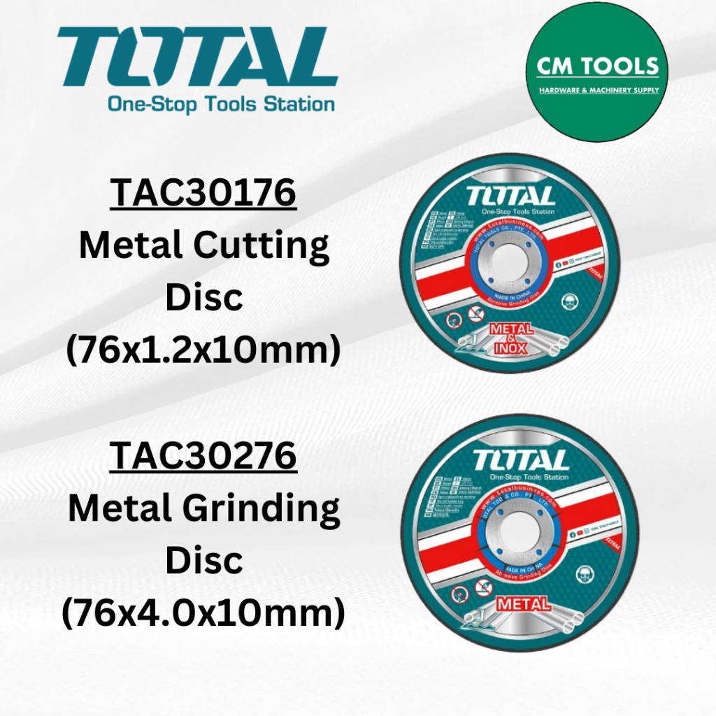 TOTAL TAC30176 3" Cutting Disc & TAC30276 3" Grinding Disc / 3" Cutting ...