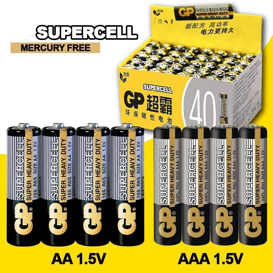 BATTERY AA / AAA Batteries Bateri AA / AAA Carbon Zinc Supercell Heavy Duty Greencell | Shopee ...