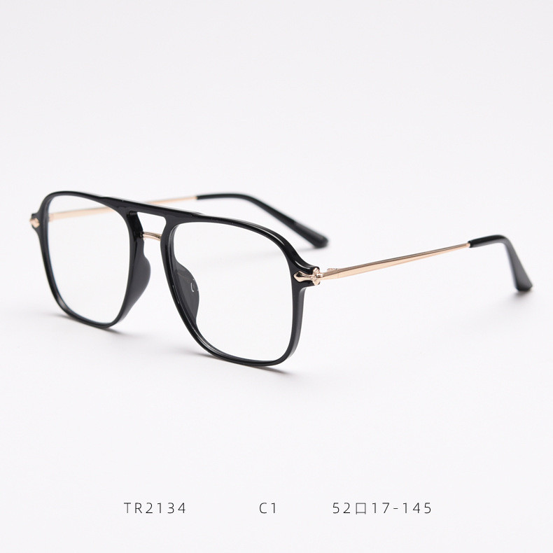New Double Beam Glasses Frame TR90 Men Women Retro Eyeglasses Pilot ...